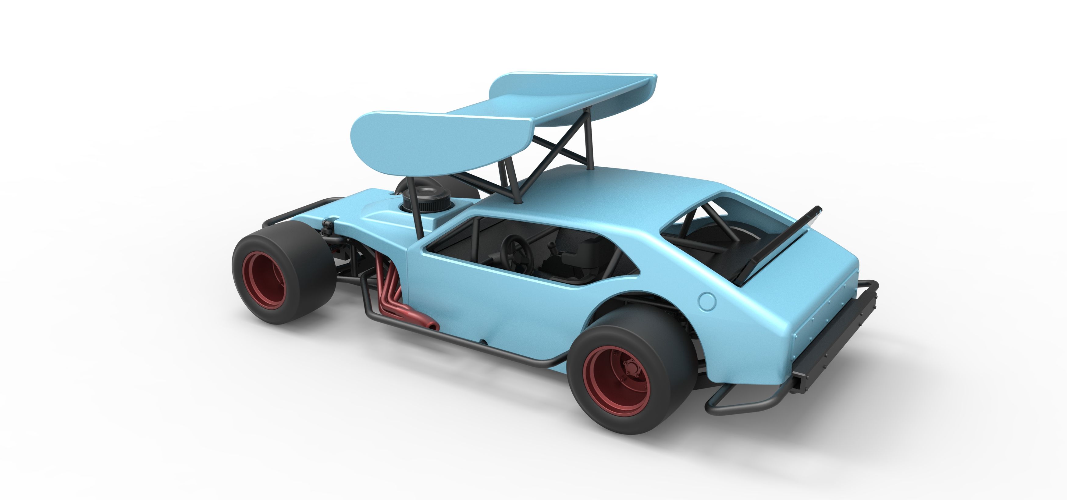 Vintage Asphalt Modified stock car V2 with wing Scale 1:25 | 3D models ...