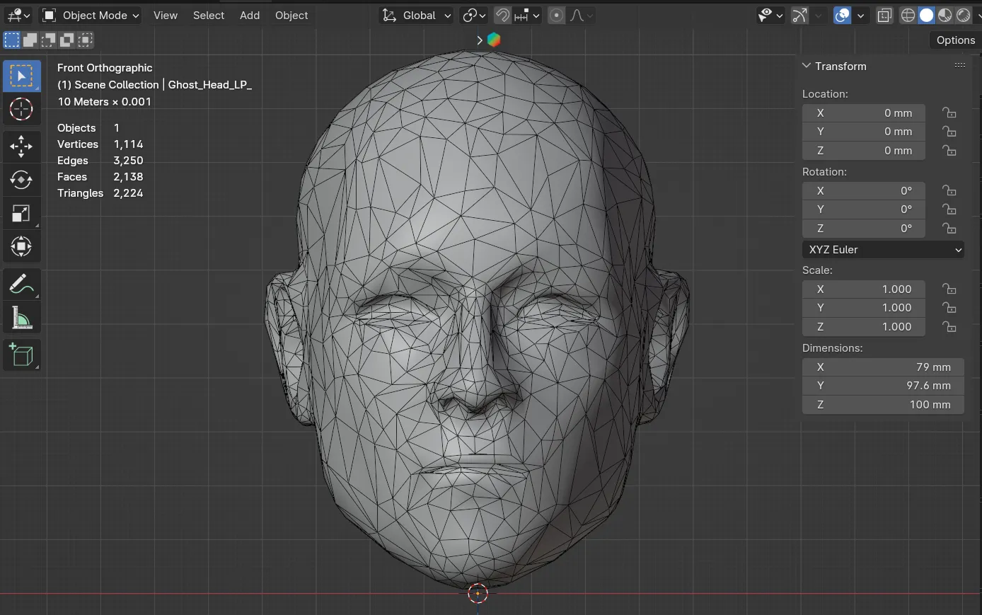Characters & Creatures STL Download - Creepy Low Poly Headby Yusei_Umehara