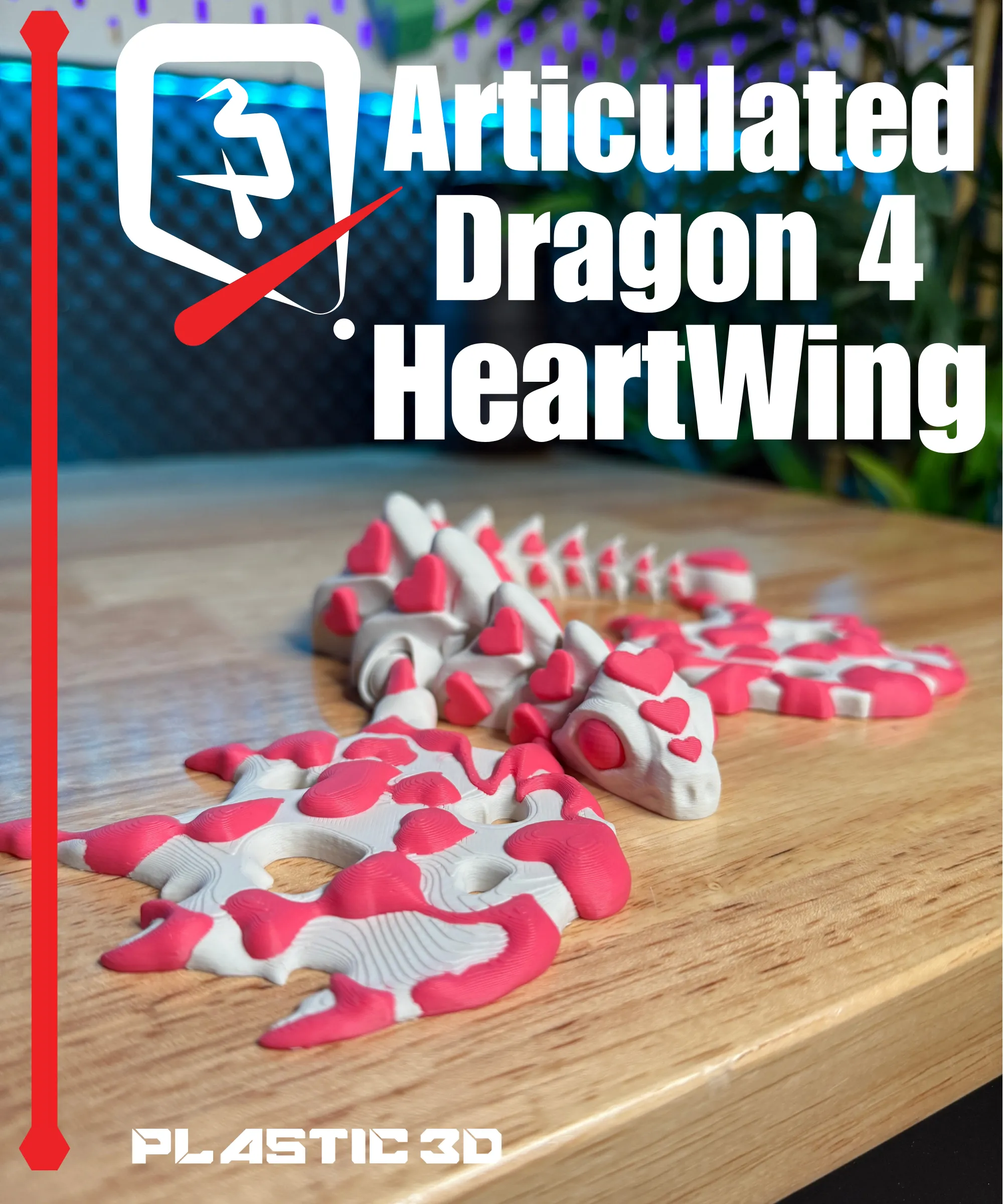3D Printer Files | 3MF File | Articulated Dragon 4 – HeartWing | Creality Cloud