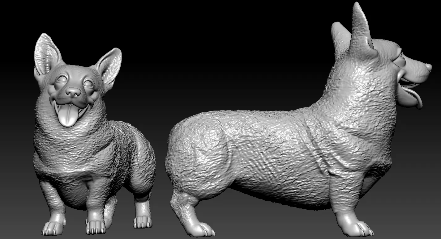 Characters & Creatures STL Download - Pembroke Welsh Corgi Bobtail Dog ...