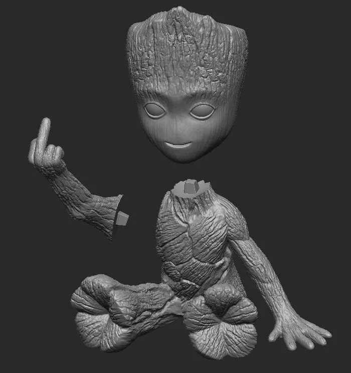 Characters & Creatures STL Download - Middle Finger Grootby ArtistVN