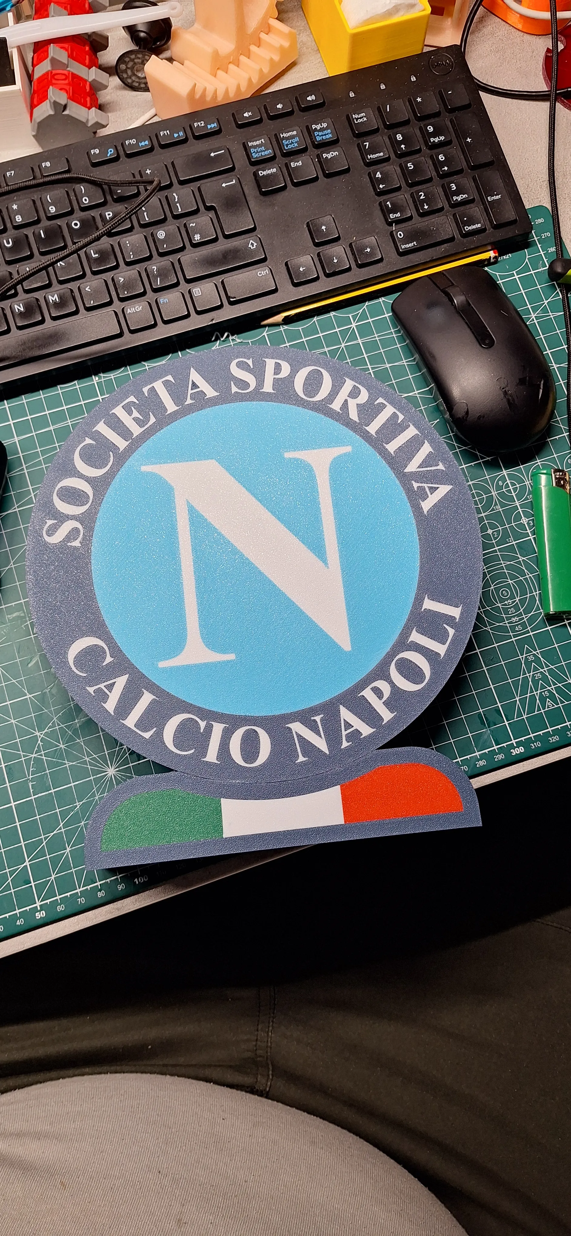 Free Lighting & Lamps STL Download - napoli calcio lightbox led lampby ...