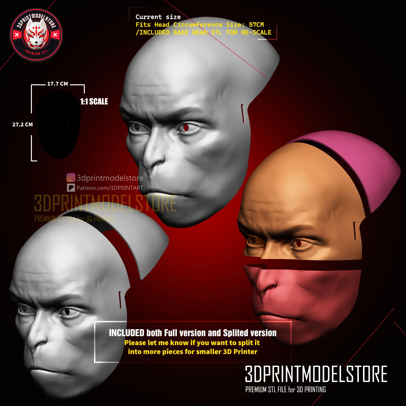Cosplay STL Download - Black Myth Wukong Face Mask - Premium STL for ...