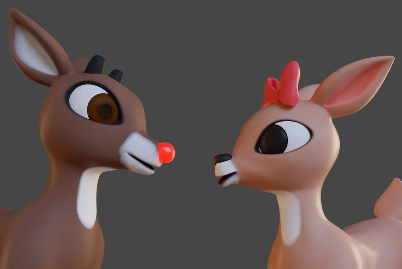 Rudolph and Clarice - Christmas Reindeer | 3D models download ...