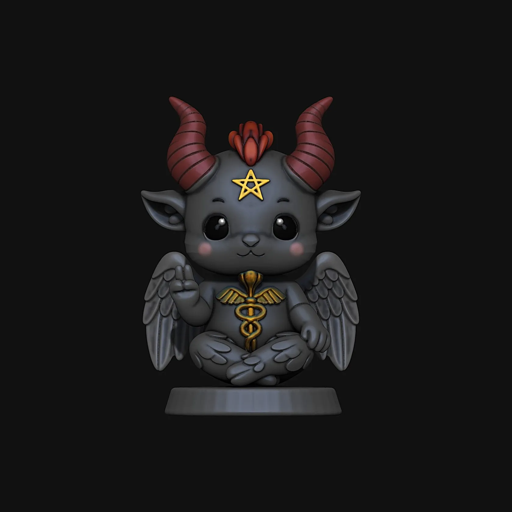 Characters & Creatures STL Download - Chibi and cute Baphomet ...