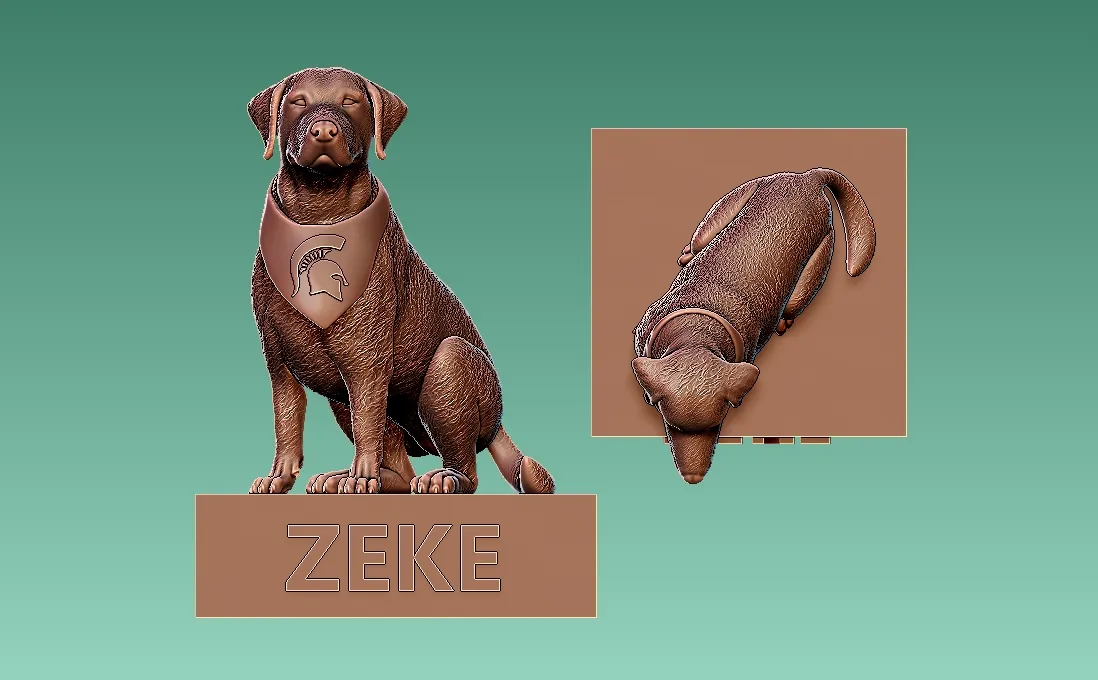 Characters & Creatures STL Download - Zeke the Wonder Dog - Michigan ...