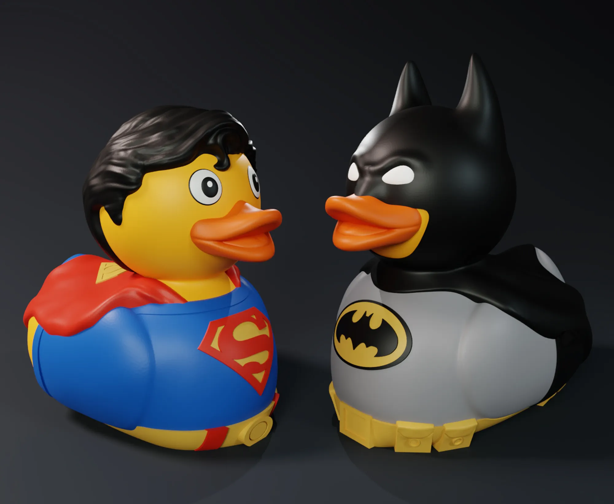 Other STL Download - Cute Batman and Superman Rubber Ducksby César_Cruz