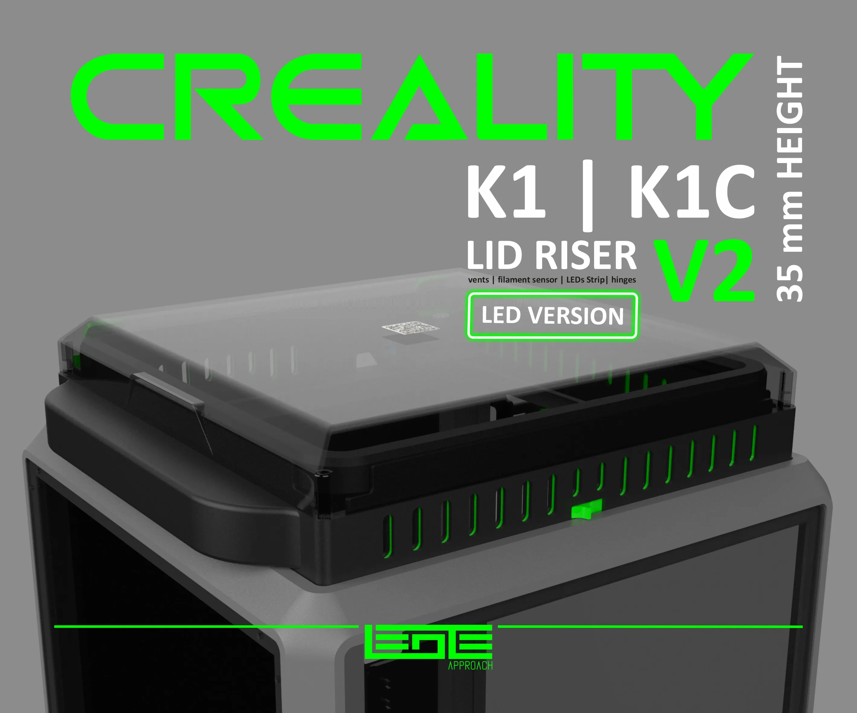 3D Printer Files | 3MF File | CREALITY K1|K1C|K1SE - LID RISER V2 [LED ...