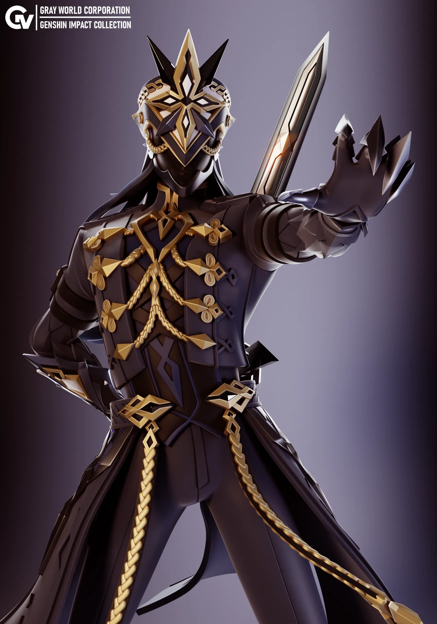 Characters & Creatures STL Download - Capitano | Genshin Impactby Gray World Corporation