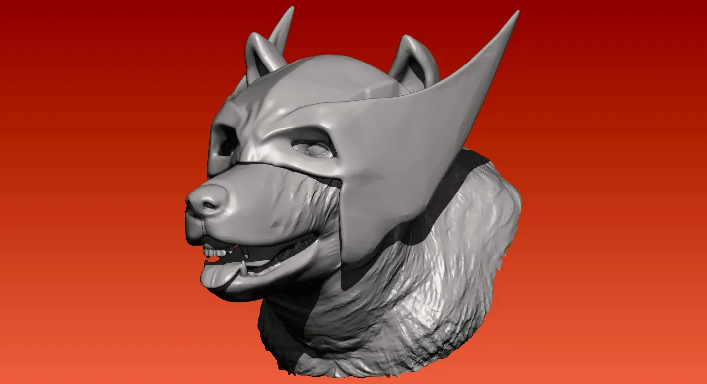 Characters & Creatures STL Download - Werewolf Mask For Pets statue ...