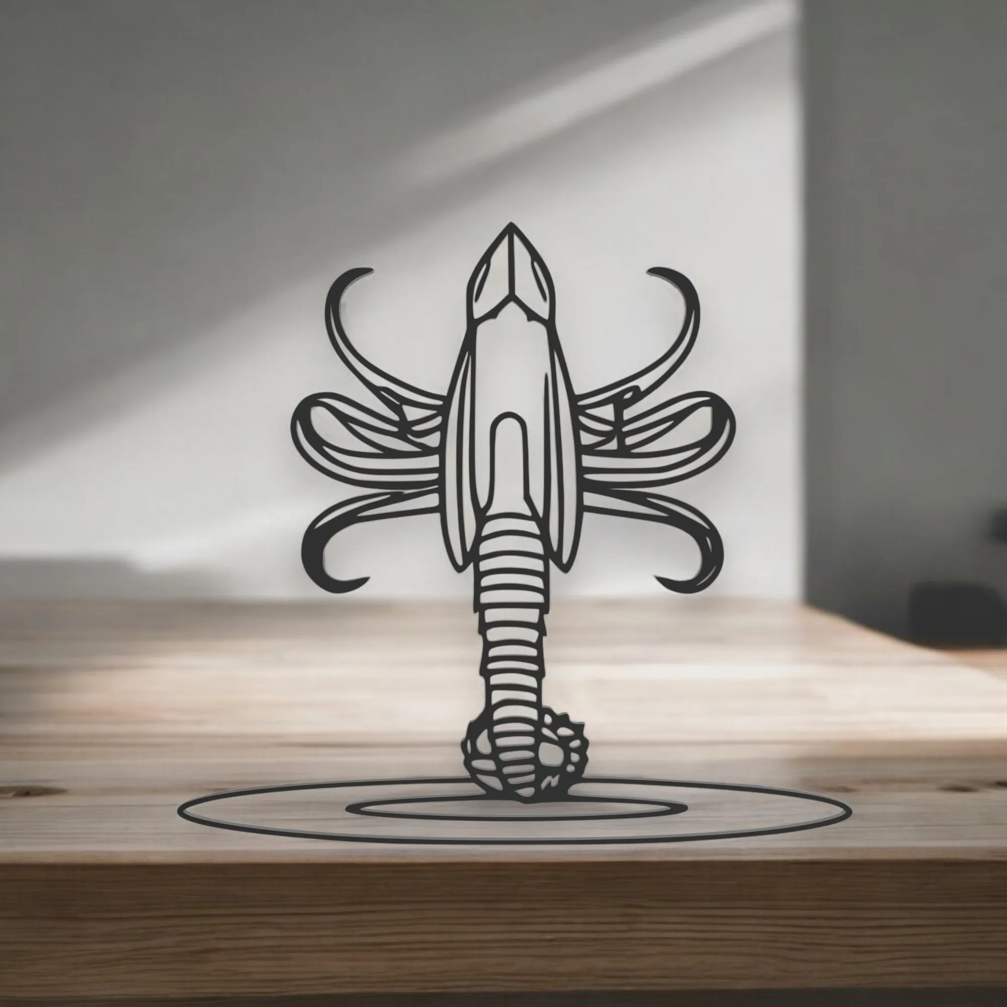 Sculptures & Artworks STL Download - Kraken Line Art - Desktop Line ...