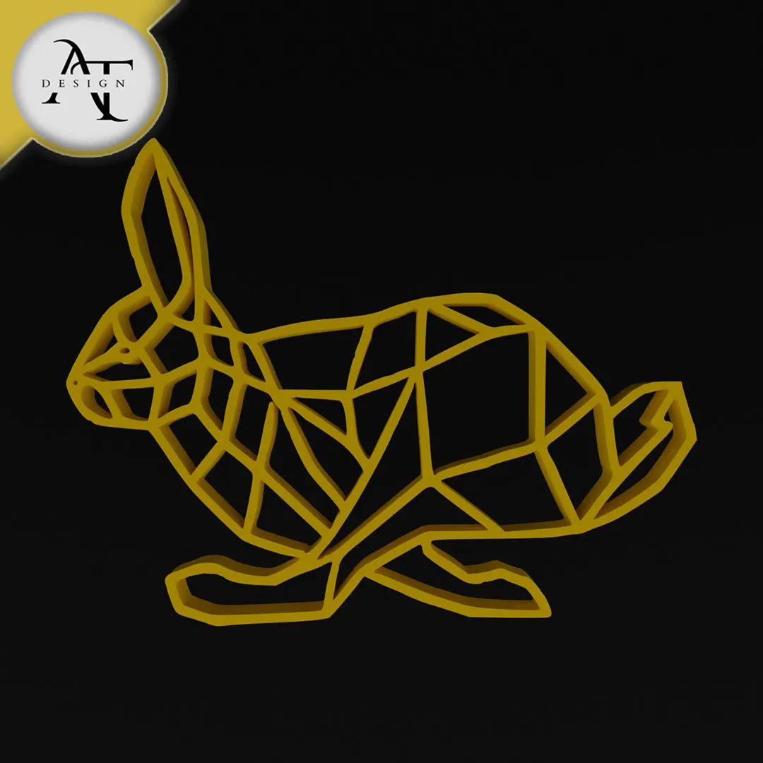 Home Decorations & Ornaments STL Download - Rabbit - Geometric - 2D ...