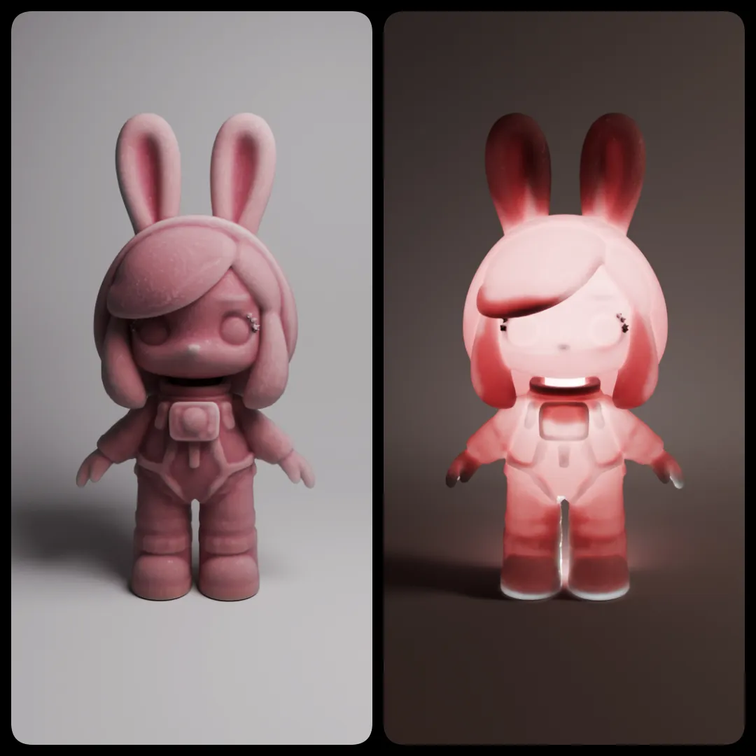 Characters & Creatures STL Download - Astro Rabbit Empty Insideby ...
