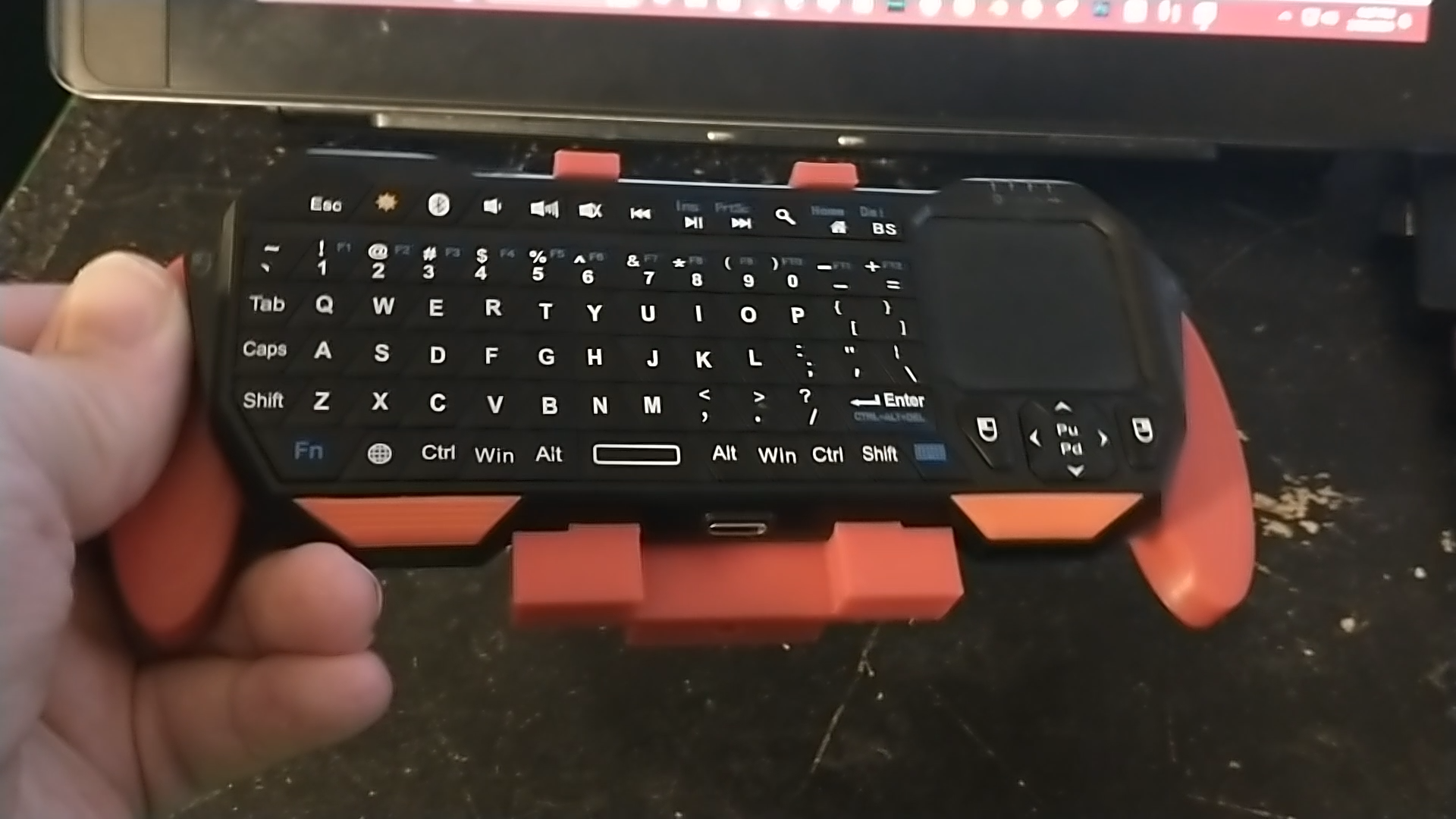 I designed a grip for a compact Bluetooth keyboard and mouse bundle ...