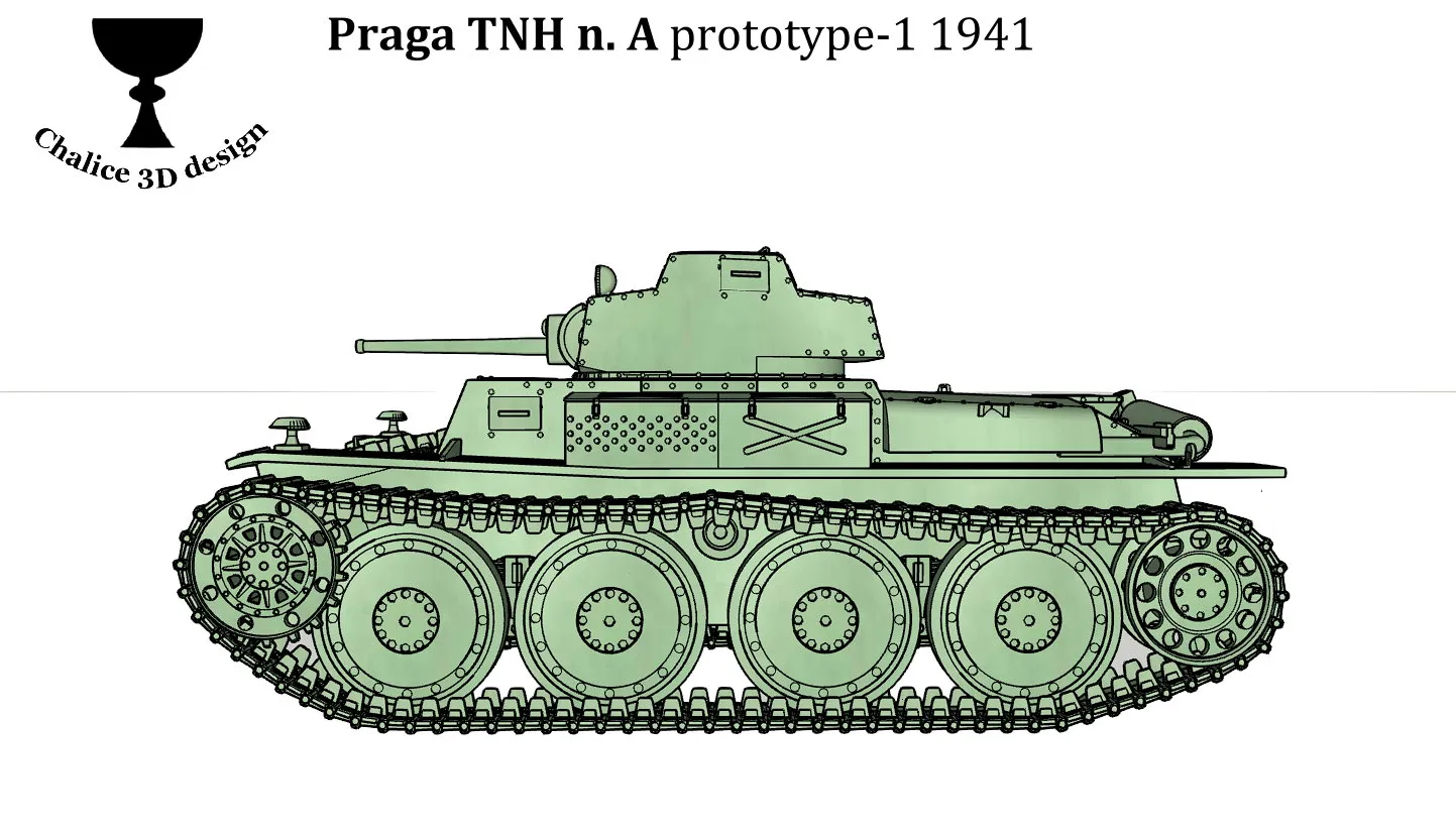 Vehicles & Machinery STL Descarga - Praga TNH n. A / Pz.Kpfw. 38(t ...