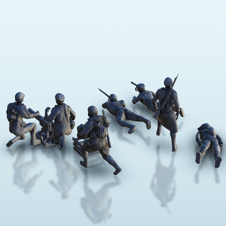 Russian WW2 infantry section - terrain scenery USSR mini | 3D models ...