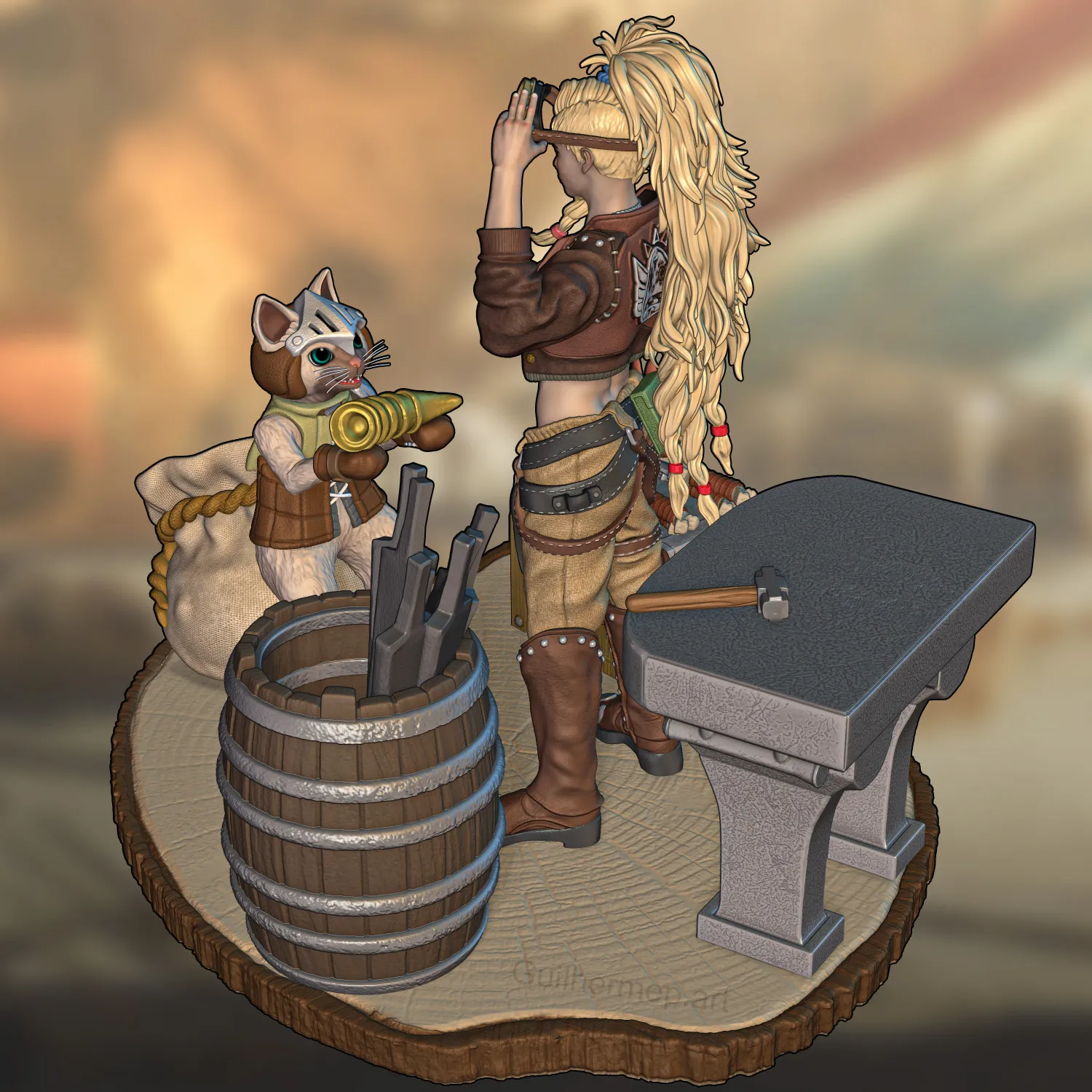 Sculptures & Artworks STL Download - Gemma and Palico Diorama - MH ...