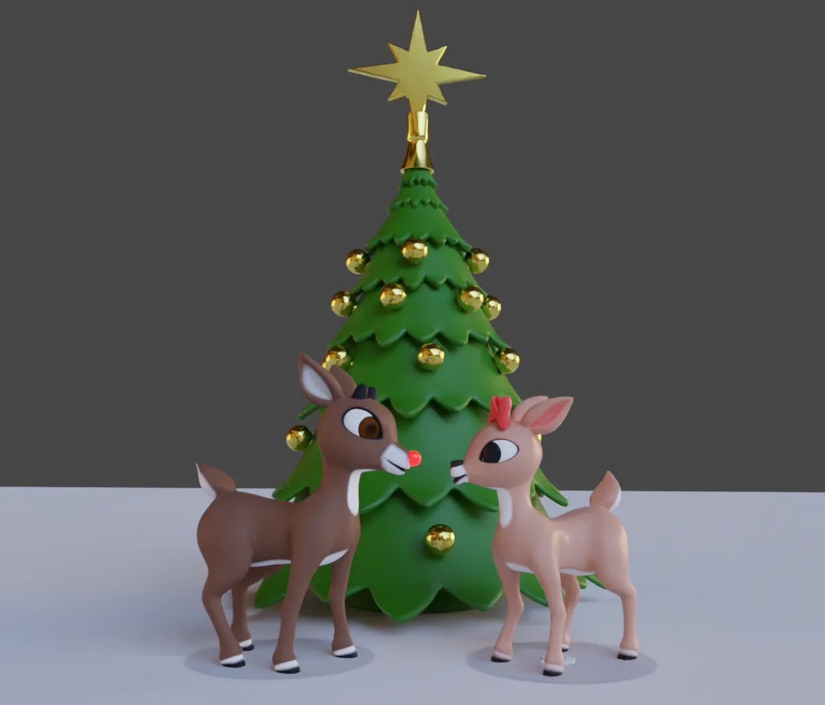 Rudolph and Clarice - Christmas Reindeer | 3D models download ...