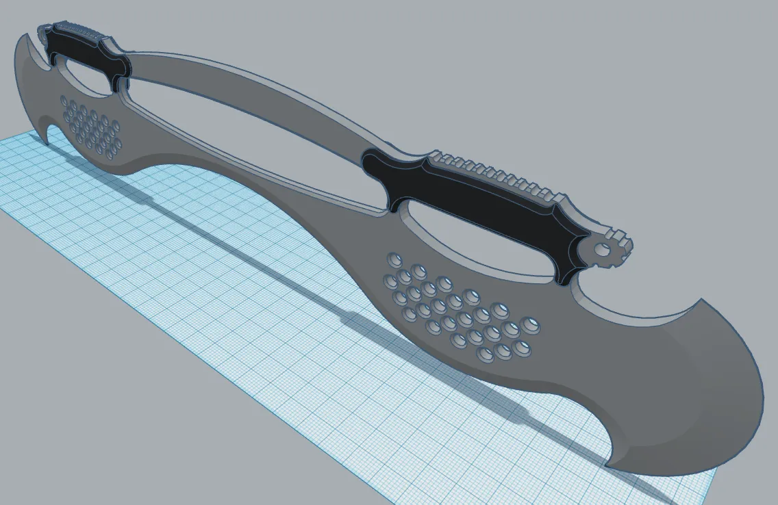 Free Characters & Creatures STL Download - Sci-Fi 2 Handed Battle Blade ...