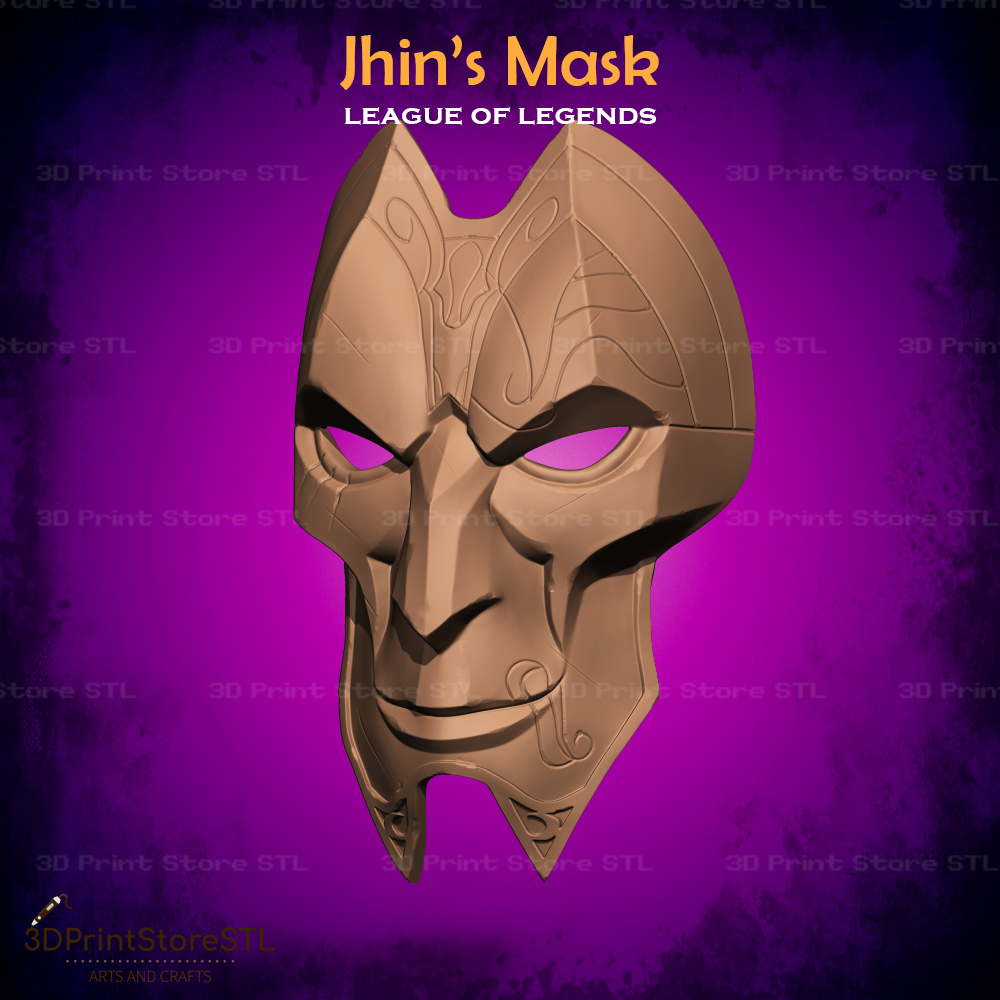 Jhin Mask Cosplay League of Legends - STL File | 3D models download ...