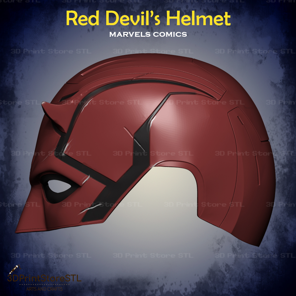 Red Devil Helmet Cosplay Marvel Comics - STL File | 3D models download ...