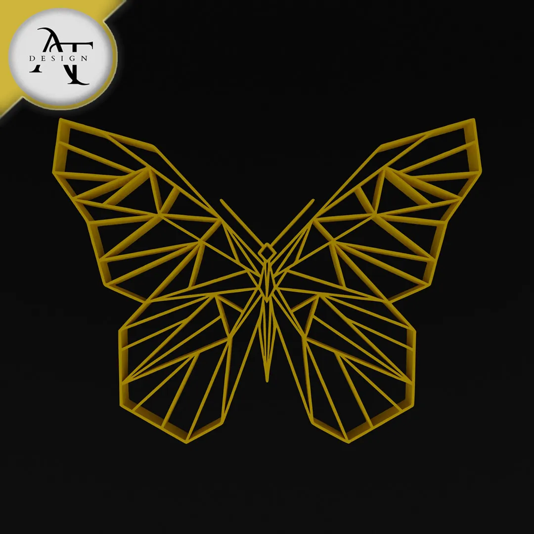 Digital Art STL Download - Butterfly - Geometric - 2D Wall Art Decorby ...