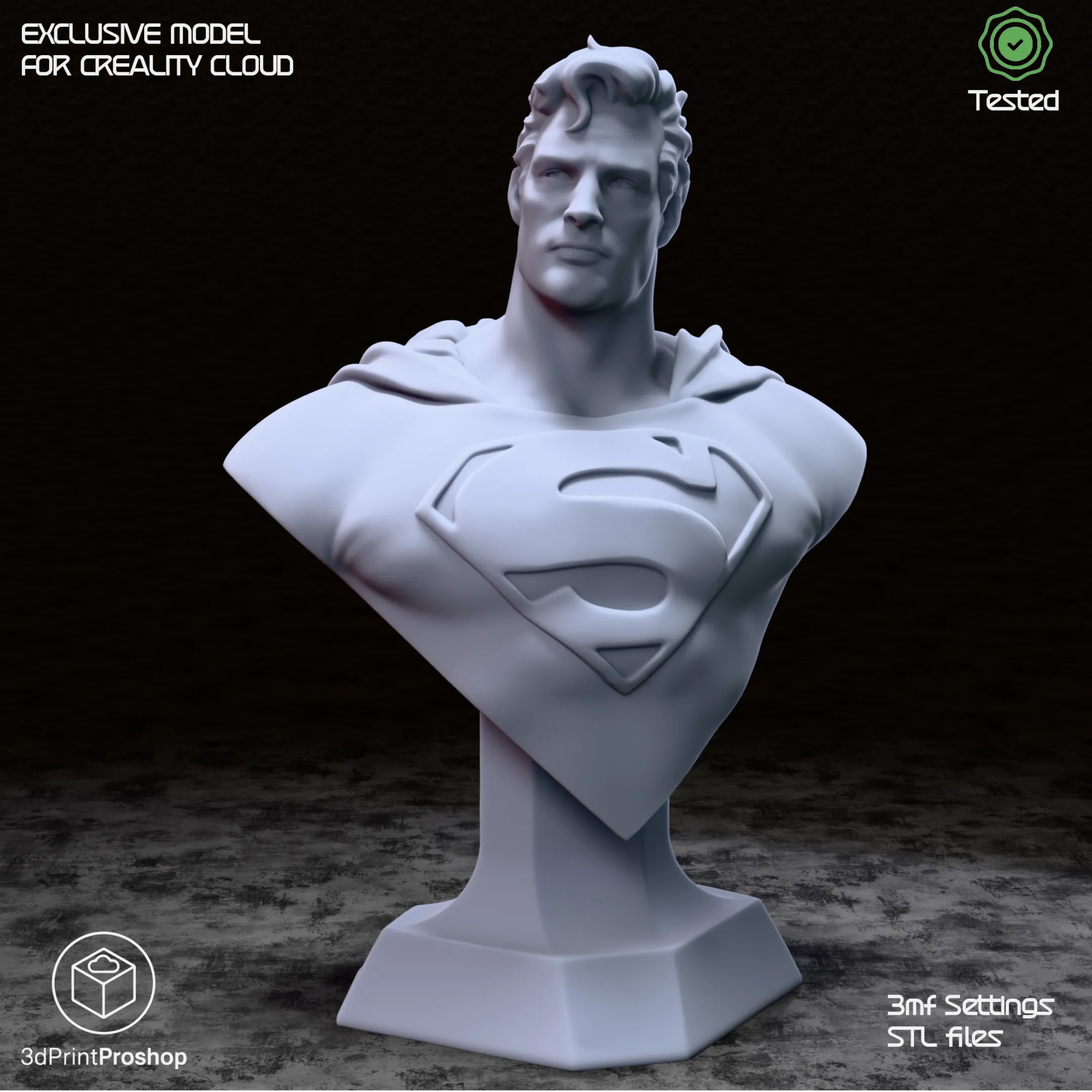 3d yazıcı baskı modelleri | 3MF | 🦸 Superman Bust DC Fan Art – 3D ...