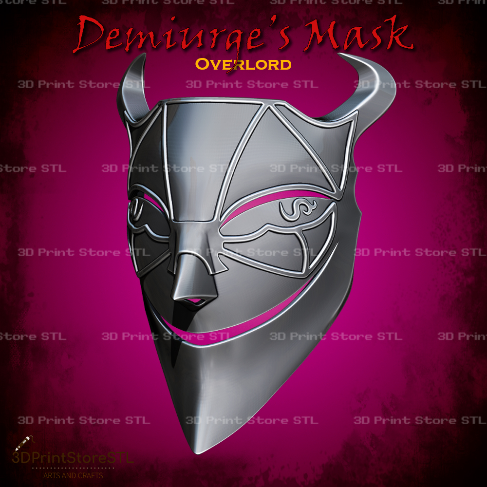 Demiurge Mask Cosplay Overlord - STL File | 3D models download ...