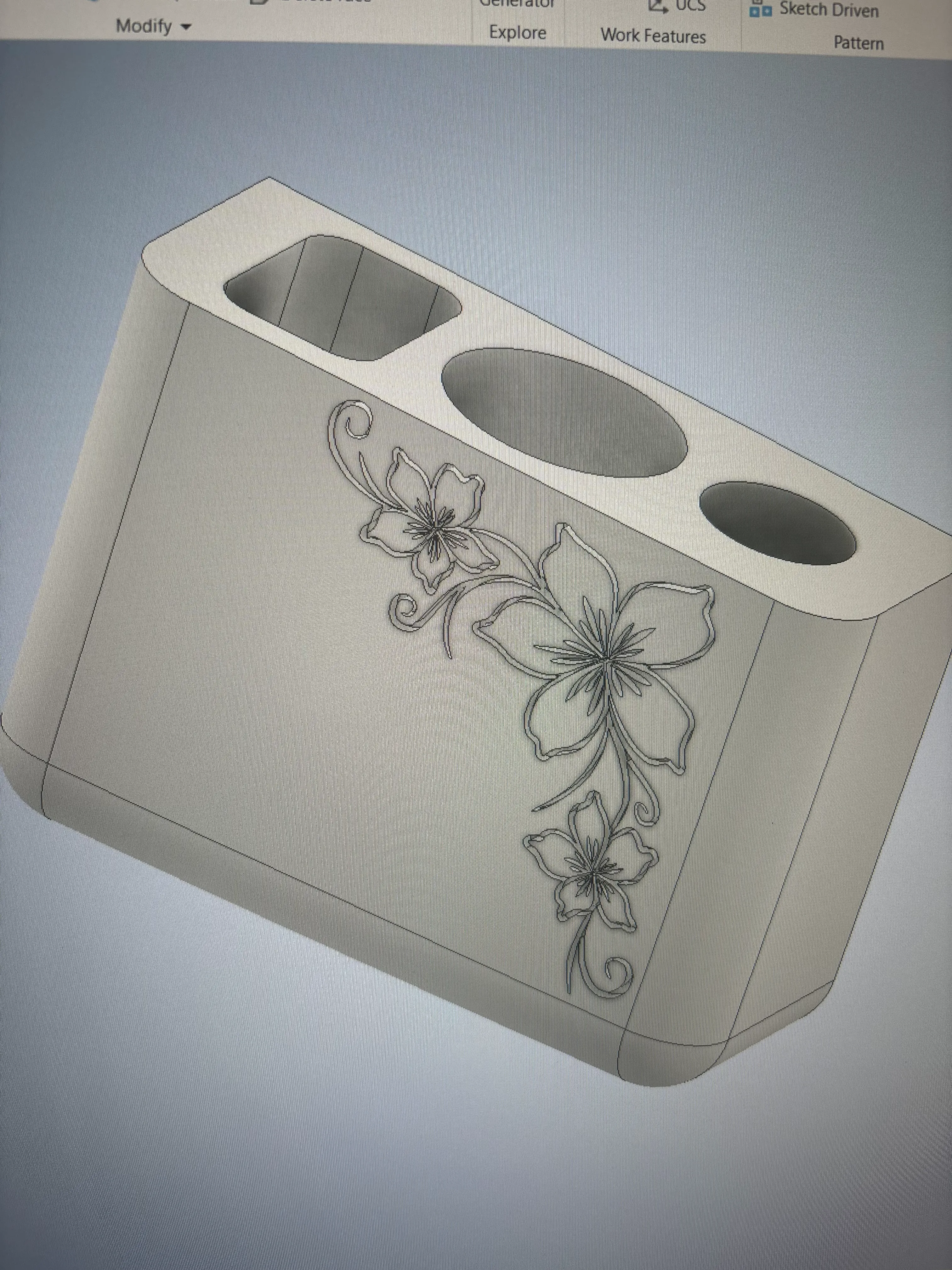 3D Printer Files | 3MF File | Floral toothbrush holder | Creality Cloud