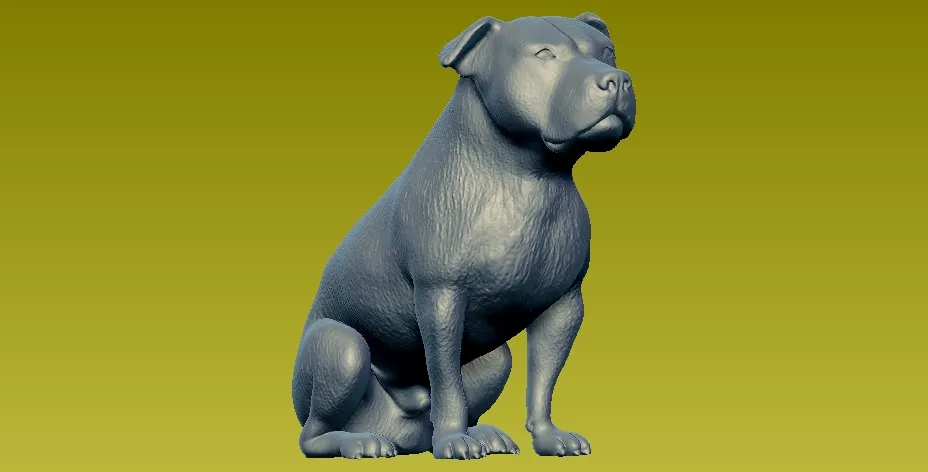 Dog maverick staffie - statue - 3D print | 3D models download ...