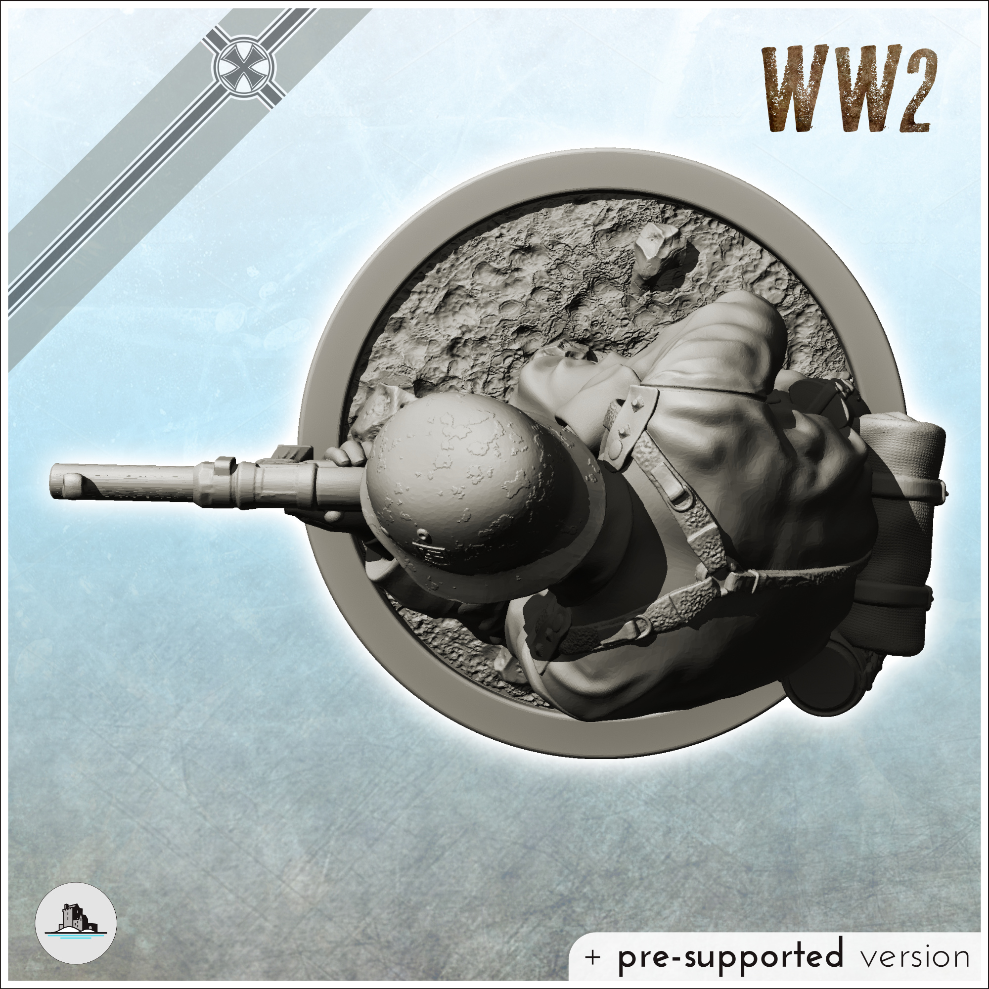German storm trooper running with MP38 (3) - WW2 Terrain fig | 3D ...