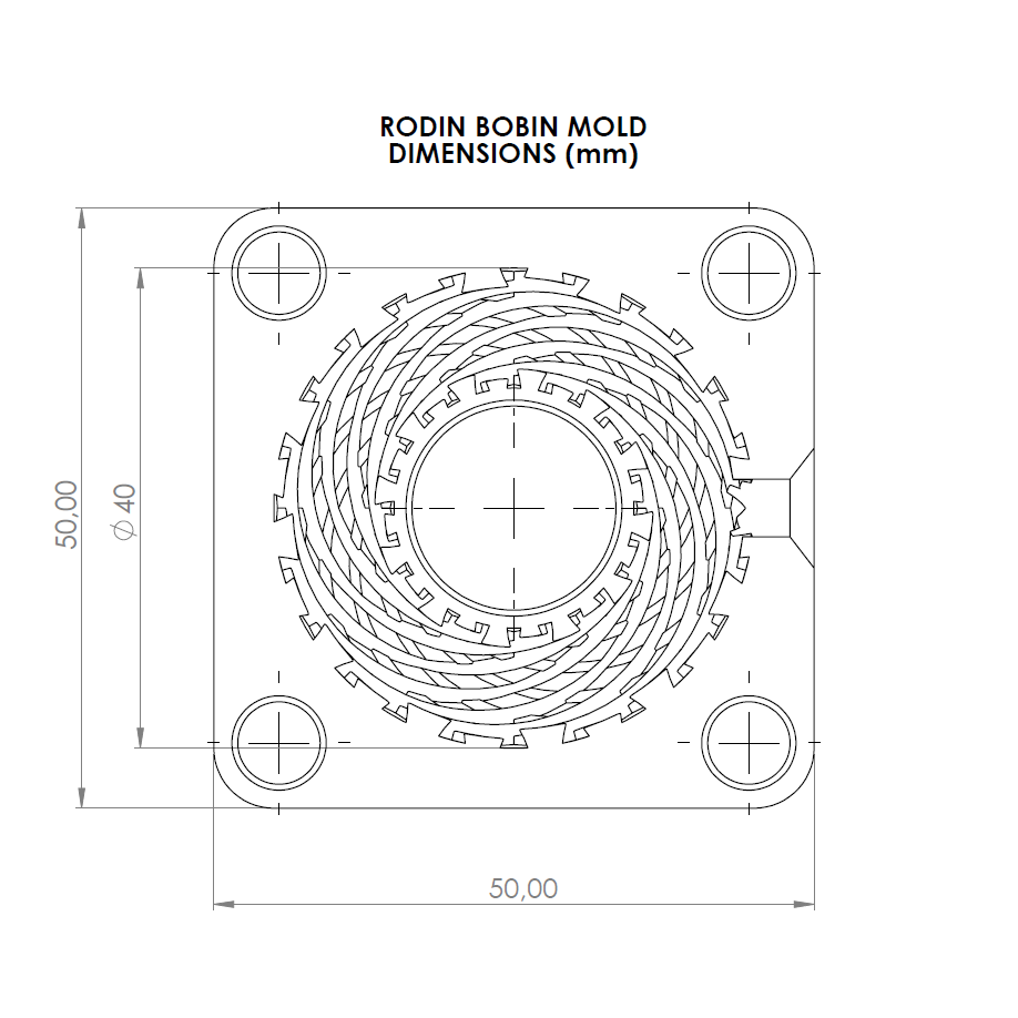RODIN BOBIN MOLD FOR JEWELS SILICON MOLD - 40 X 40 X 10 MM 1 | 3D ...