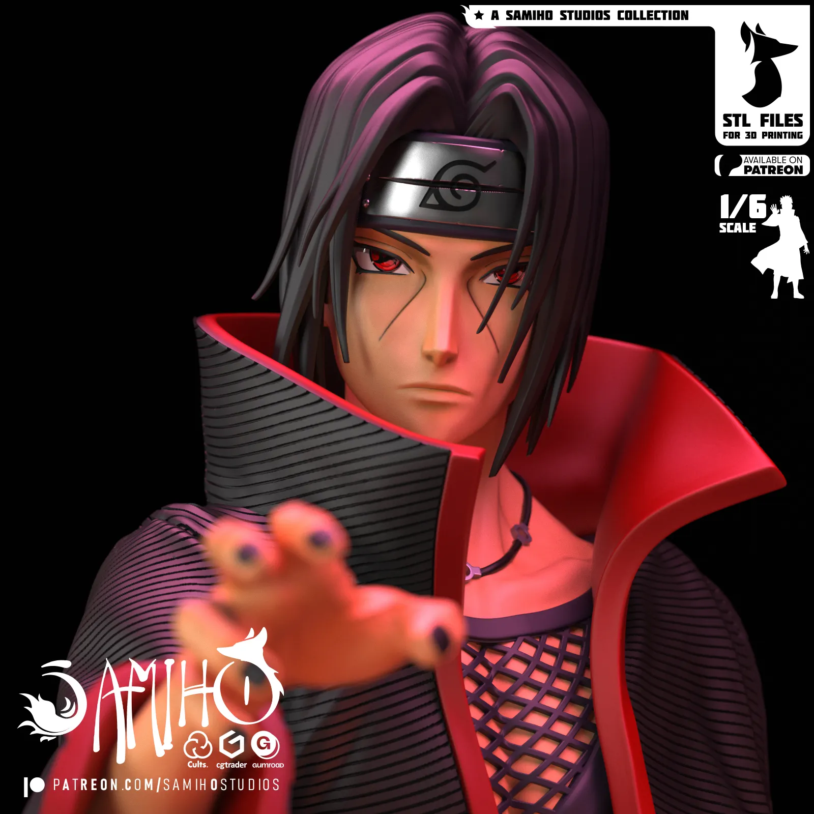 Characters & Creatures STL Download - Samiho Studios - Uchiha Itachi: STLs ready for printingby ...