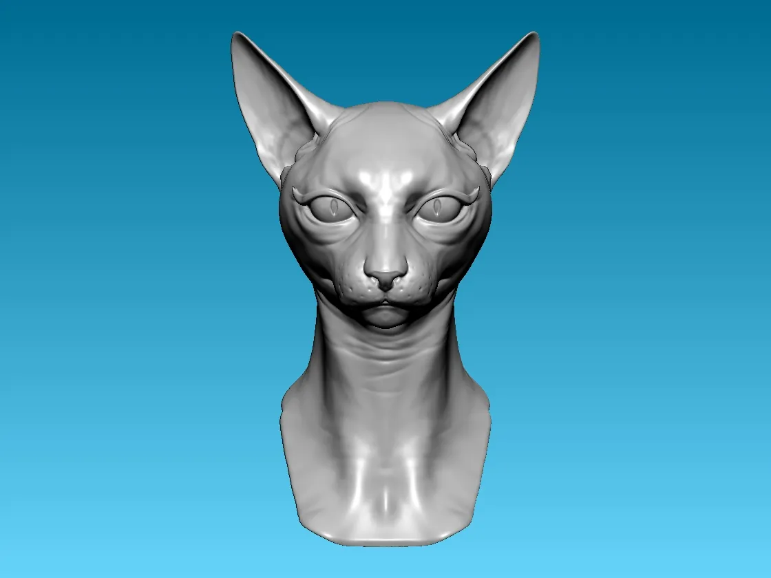Sculptures & Artworks STL Download - Ancient cat head model - 3D ...