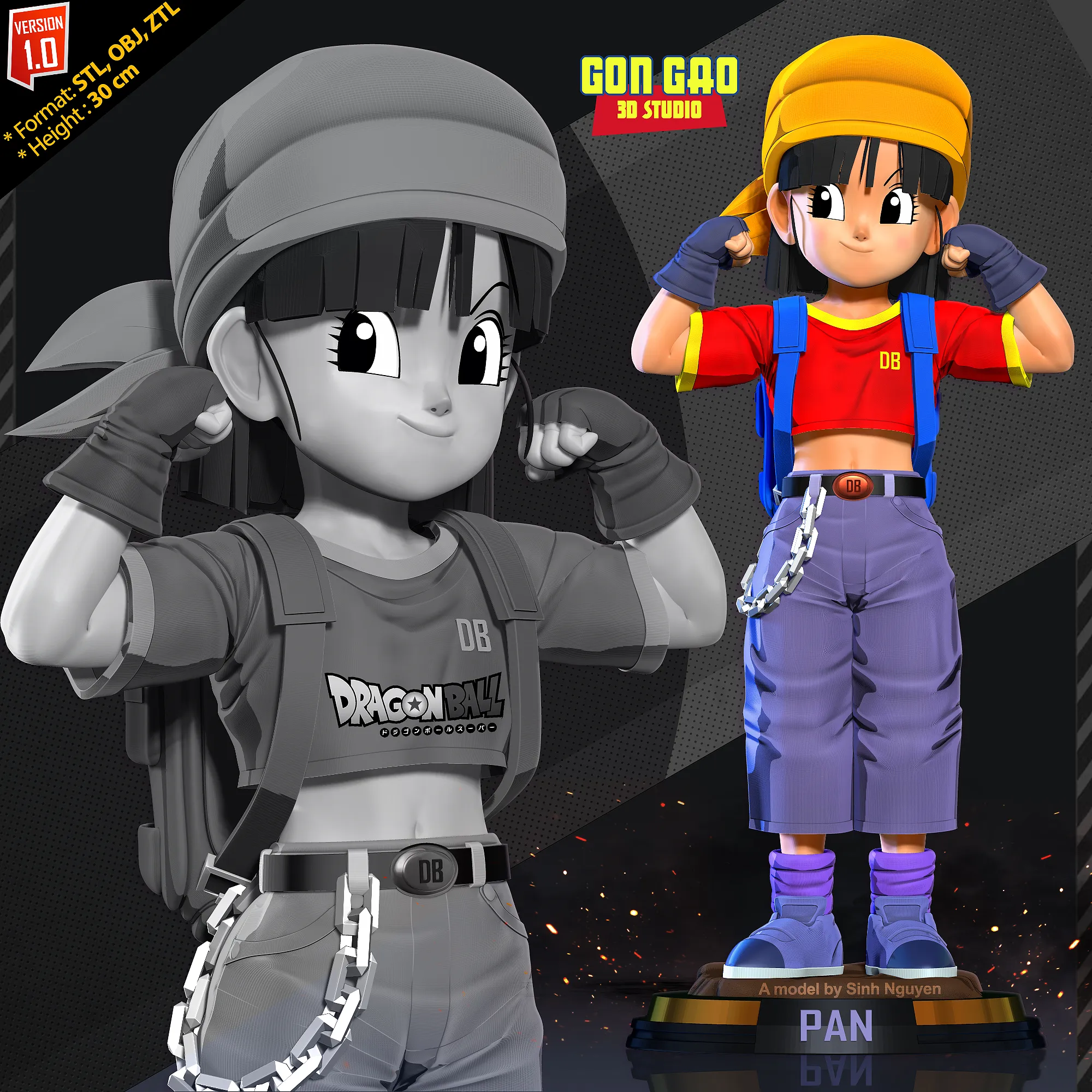 Characters & Creatures STL Download - Kid Pan - Dragon Ballby nlsinh