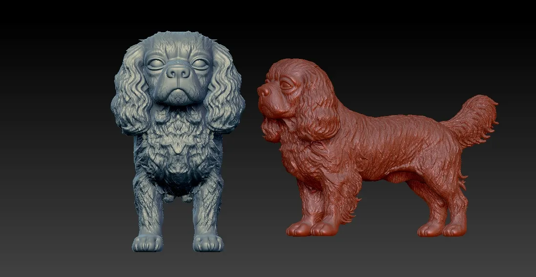 Characters & Creatures STL Download - Cavalier King Charles Spaniel dog ...
