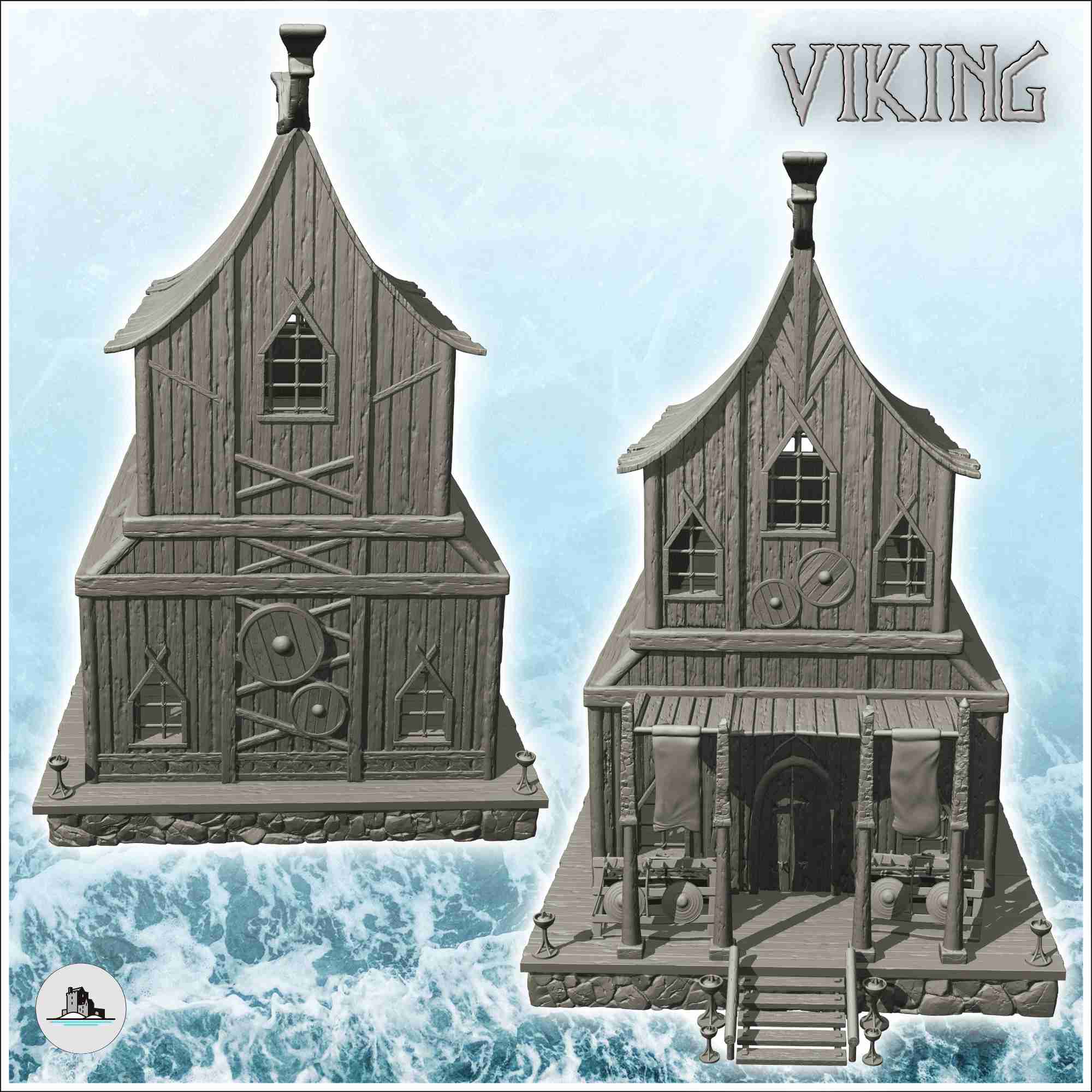 Viking armory with stone platform and columns (3) - scenery | 3D models ...