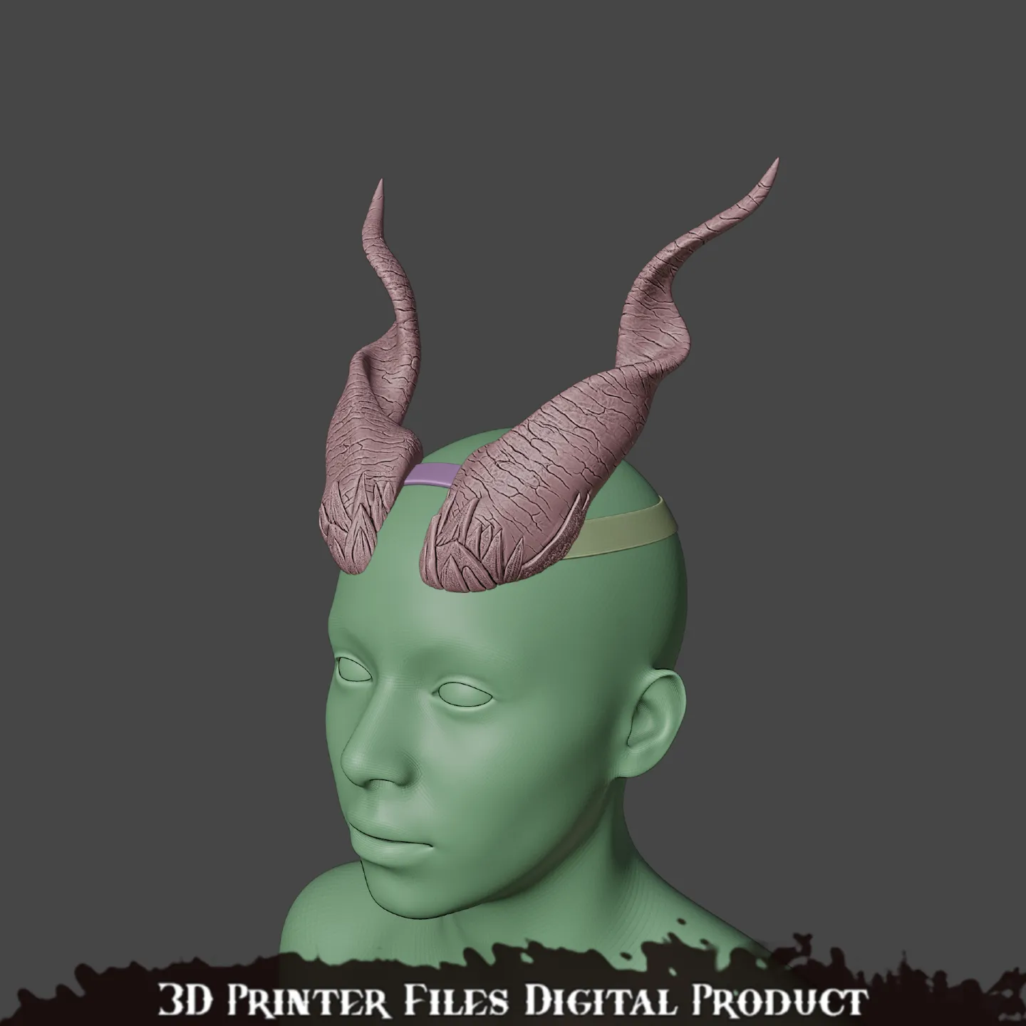Cosplay STL Download - Tiefling Minotaurus Spirals Cosplay Horns ...