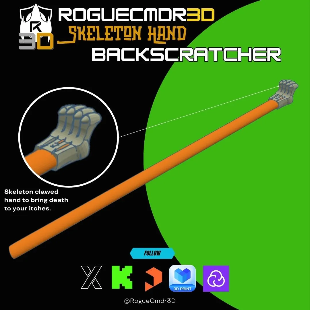 Free Other STL Download - Skeleton Claw Back Scratcher – The Ultimate ...