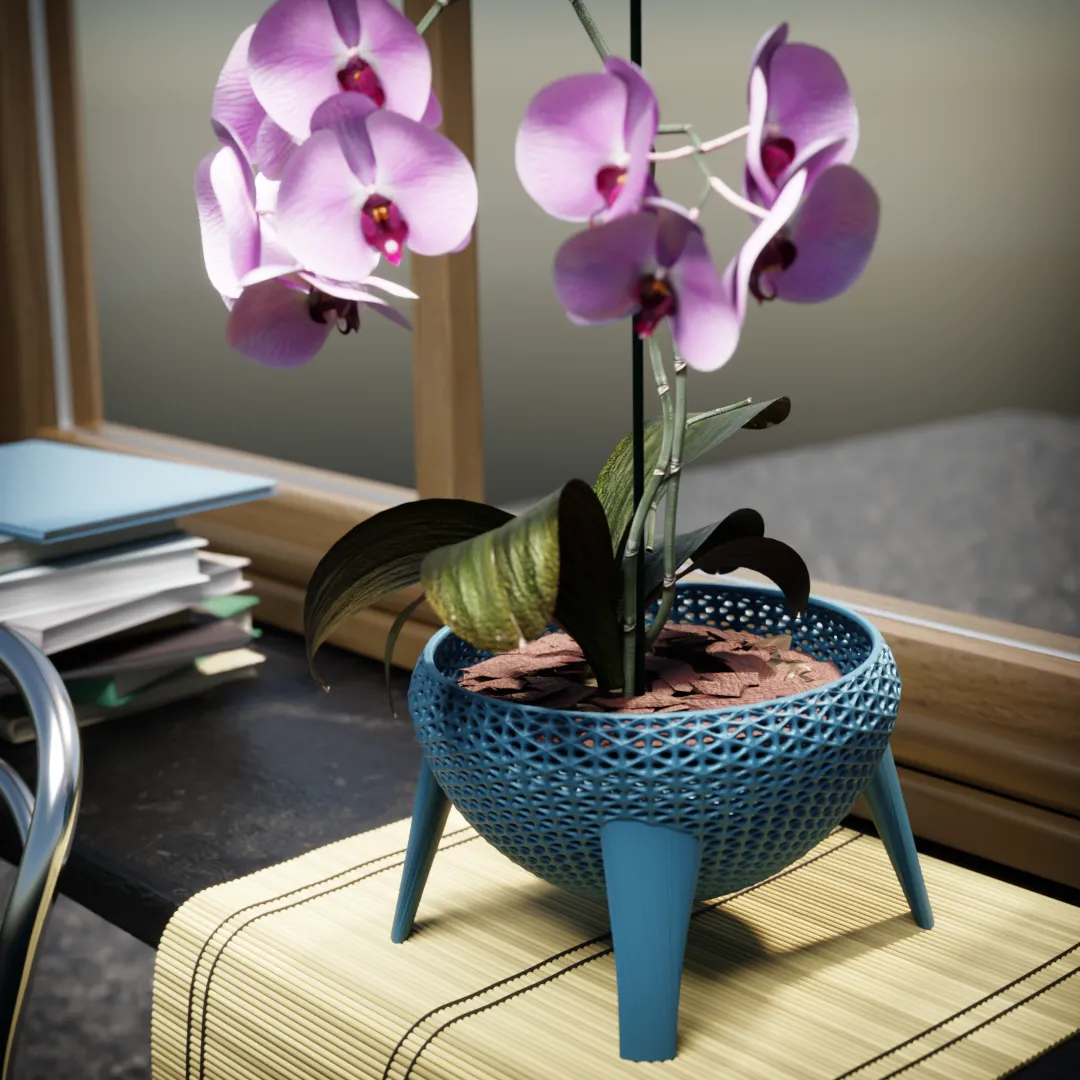 Home Decorations & Ornaments STL Download - Brio Orchid Pot / Planter ...