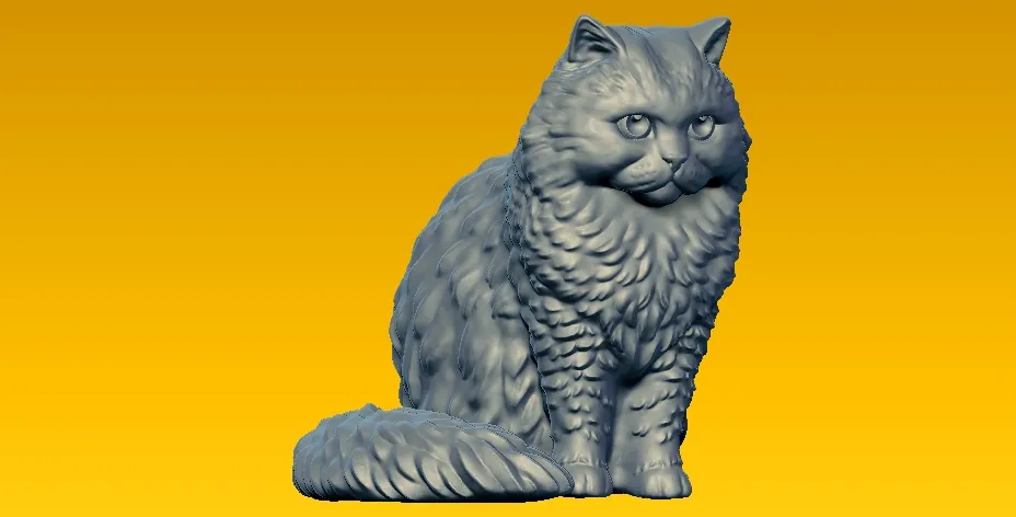 Characters & Creatures STL Download - White-long-hair-cat model - 3D ...