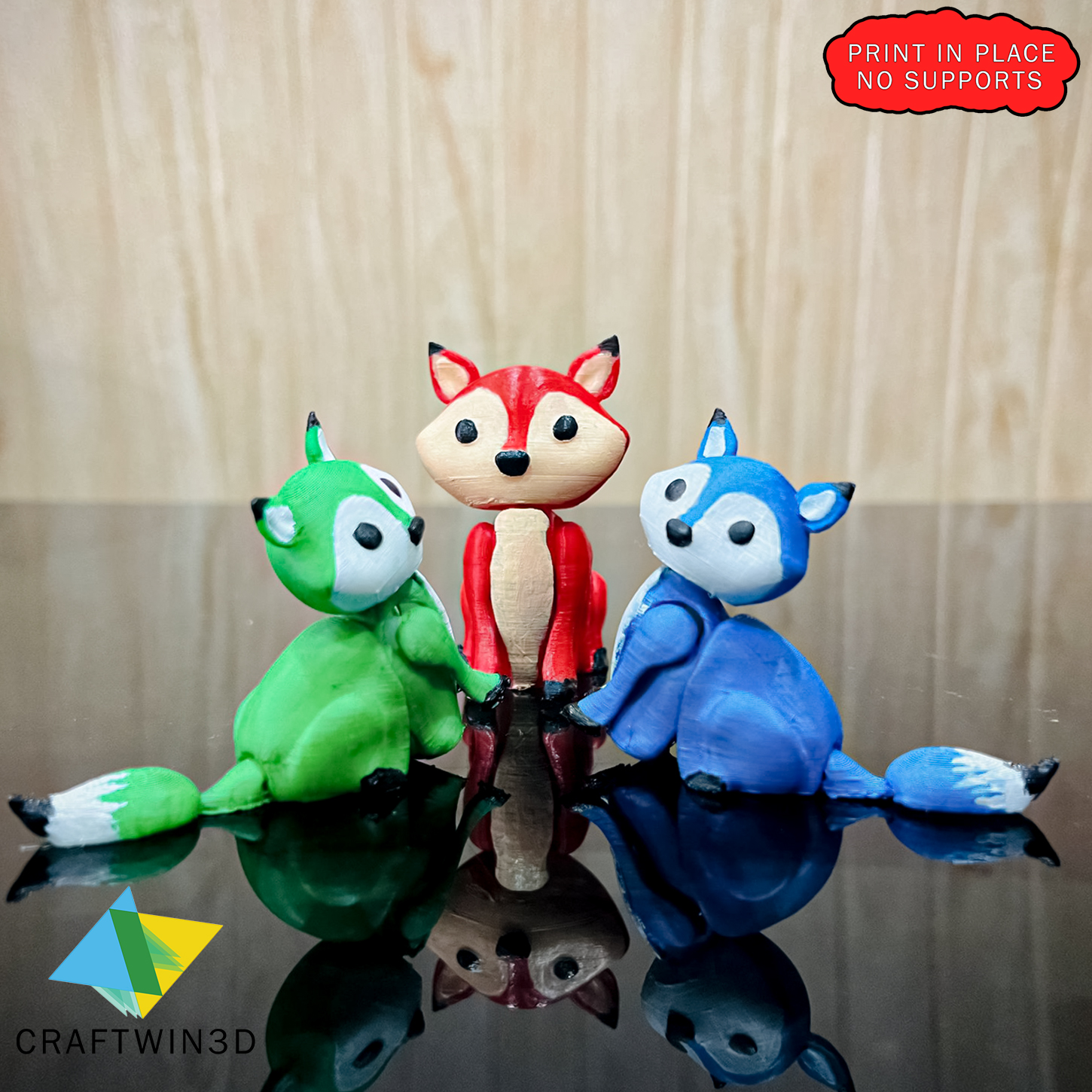 PRINT IN PLACE ARTICULATED FOX MOVABLE HEAD HANDS TAIL NO SU | 3D ...