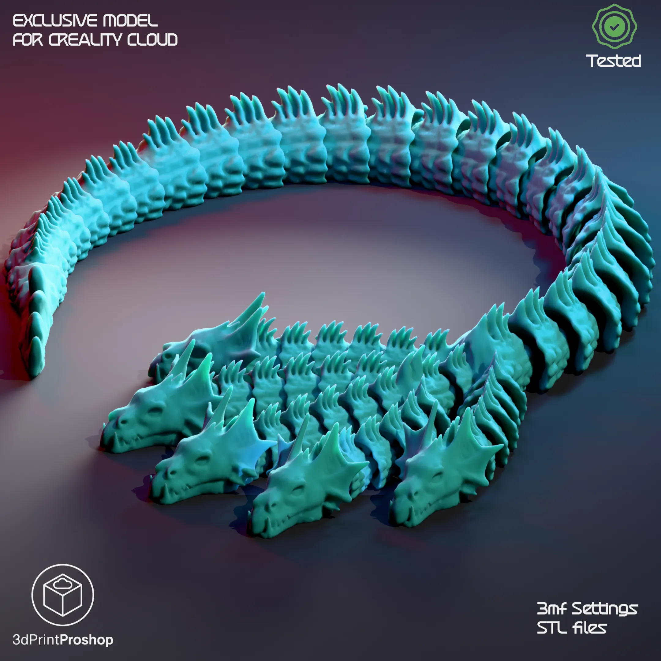 3d yazıcı baskı modelleri | 3MF | 🐍 Articulated Hydra Sculpture – 3D ...