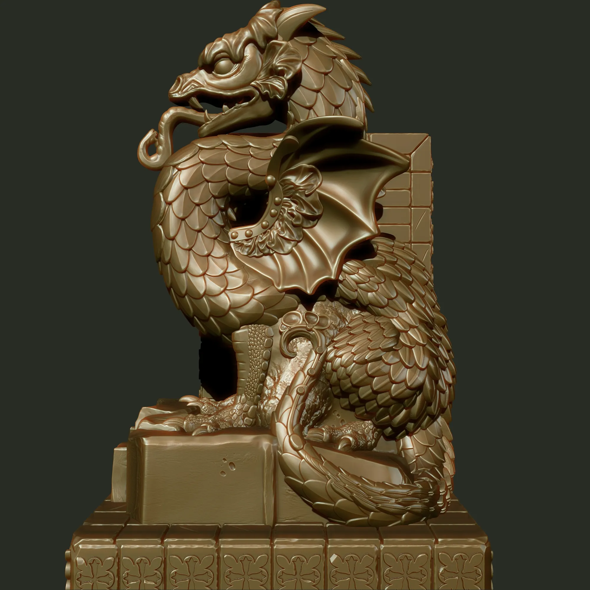 Sculptures & Artworks STL Download - Dragon,Gargoyle Bookendby ...