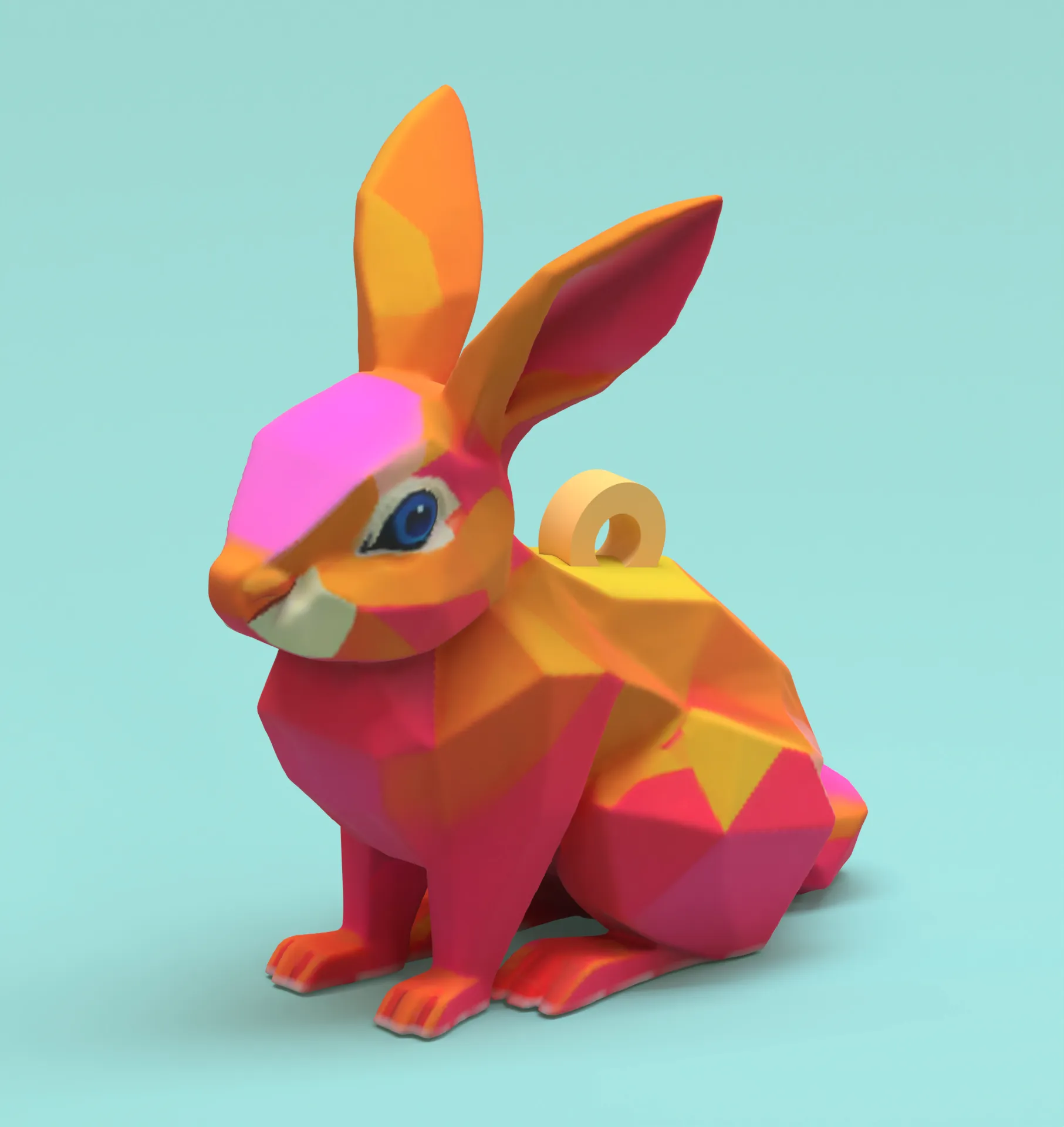3D Printer Files | 3MF File | Low poly rabbit keychain | Creality Cloud
