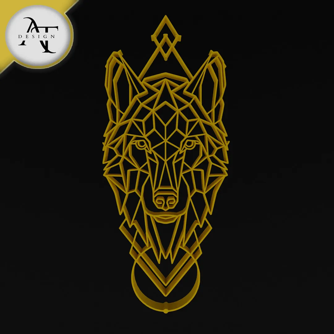 Digital Art STL Download - Wolf - Geometric - 2D Wall Art Decorby AT Design