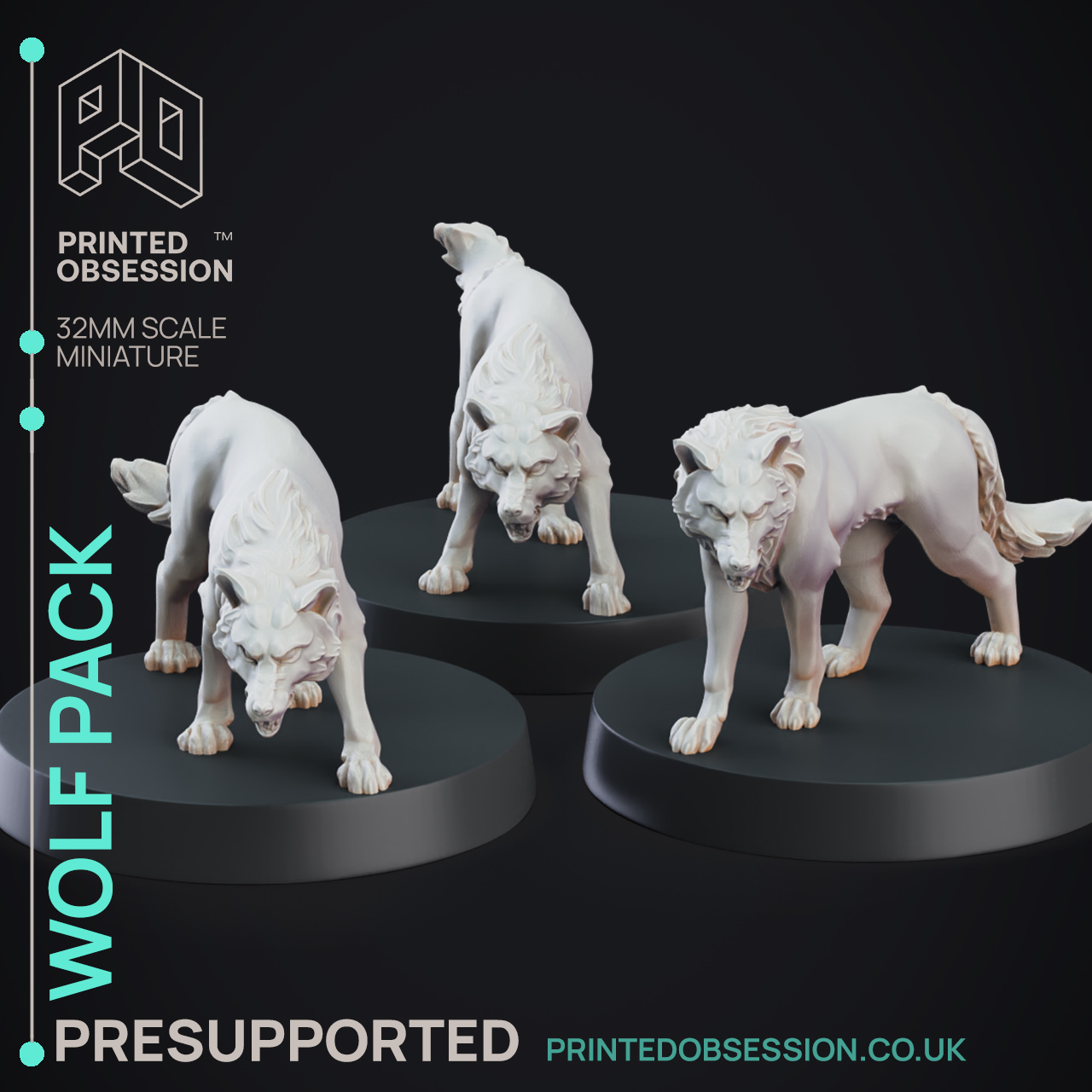 Wolf Pack - 3 models - PRESUPPORTED - 32mm scale | 3D models download ...