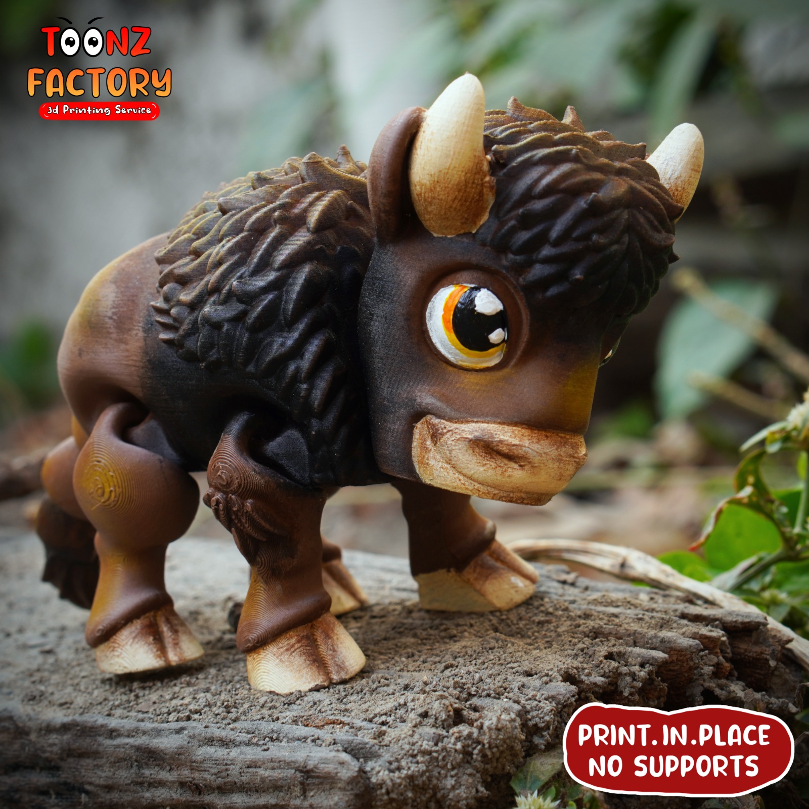 PRINT IN PLACE CUTE FLEXI BISON | 3D models download | Creality Cloud