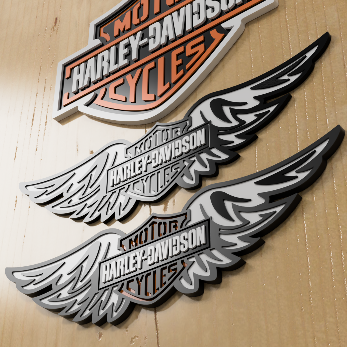 HARLEY DAVIDSON LOGOS X 3 | 3D models download | Creality Cloud