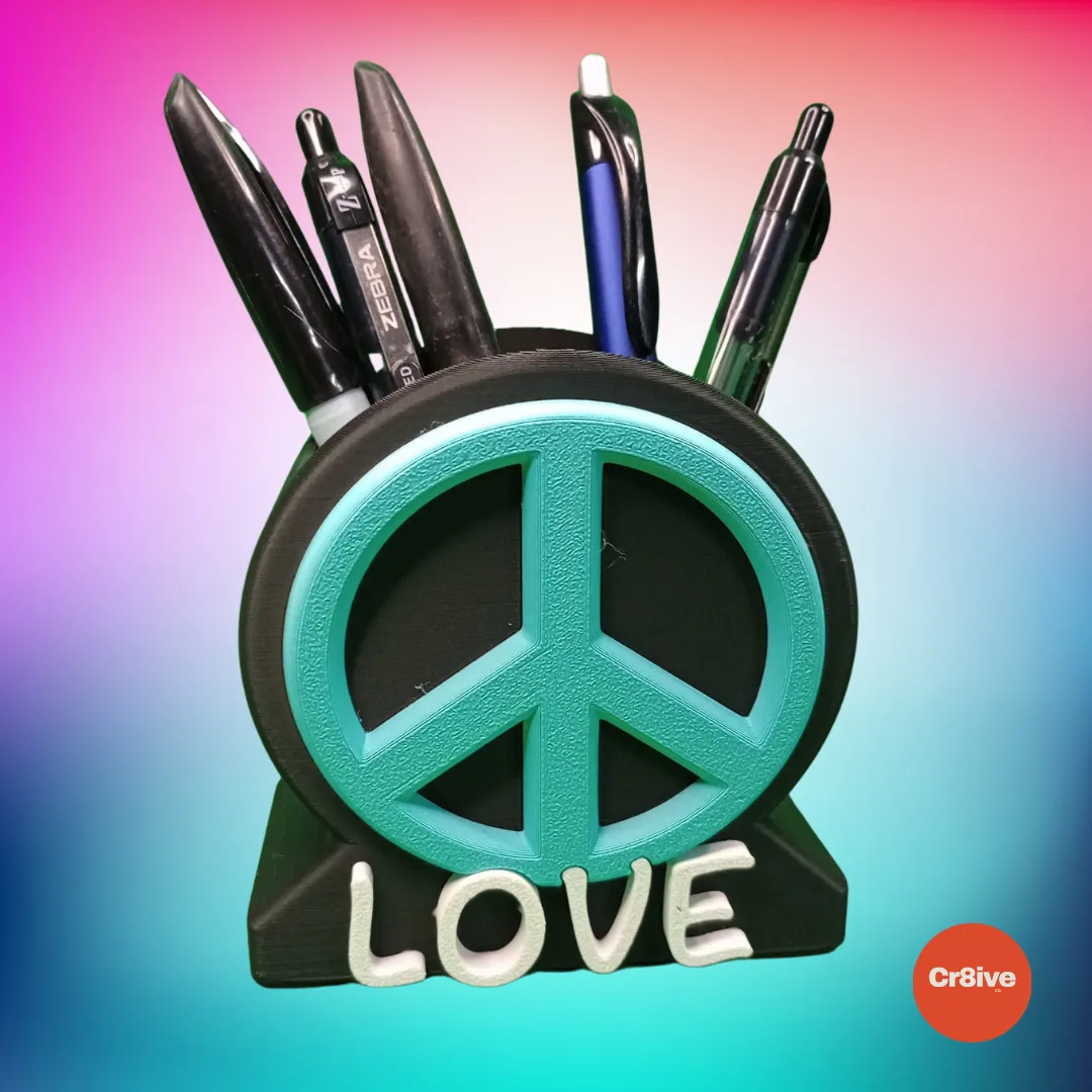 3D Printer Files | 3MF File | Peace and Love Display Pen Holder ...